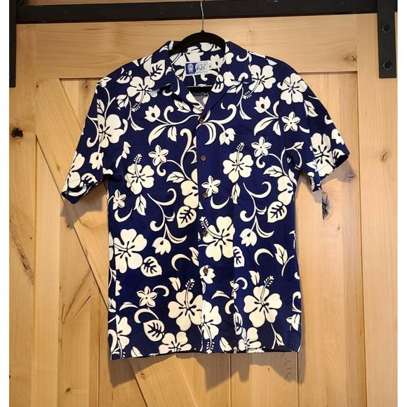 RJC | Shirts | Vintage Rjc Mens M Navy Classic Hibiscus Print Hawaiian ...